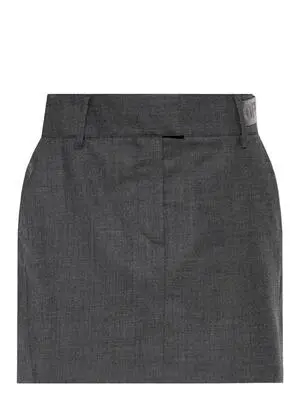 Off-White Pleated Mini Skirt - Grey