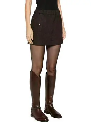 MAJE Fringe Detail Tiered Midi Skirt