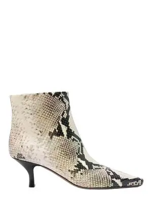 Paris Texas Paris Texas Rose Snake-Effect Leather Ankle Boots Neutrals