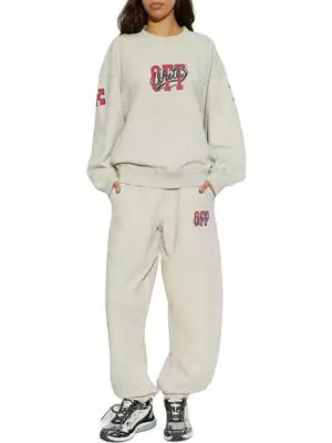 Off-White OFF-WHITE Logo-Print Cotton Sweatshirt Neutrals