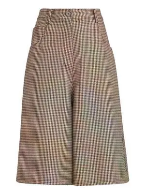 Brunello Cucinelli BRUNELLO CUCINELLI Monili Houndstooth Wool Shorts Brown