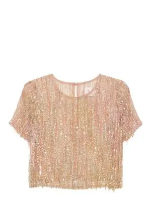 Aje Embellished Sequin Top - Neutrals