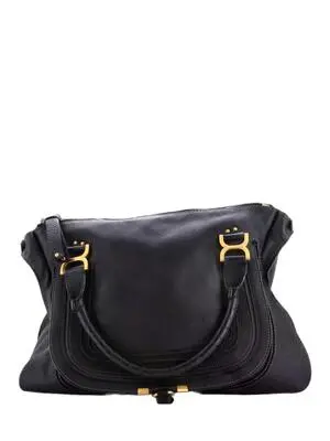 Chloé CHLOÉ Marcie Leather Large Shoulder Bag Black