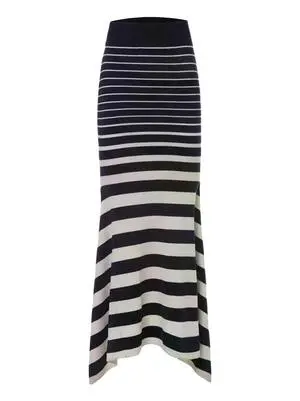 Monse Monse Striped Asymmetric Hem Maxi Skirt Blue