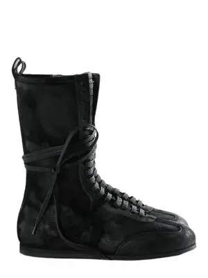 ANN DEMEULEMEESTER Lace-up High-top Sneakers - Black