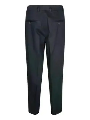 AMARANTO Pleated Side-stitch Trousers - Black
