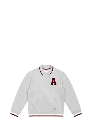 Champion Long Sleeve Logo Patch Polo Sweatshirt - Grey