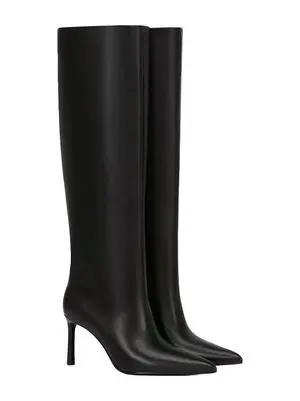 POTAMY Potamy Point-Toe Leather Knee-High Boots