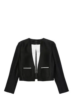 TOM FORD Contrast Trim Collarless Jacket - Black