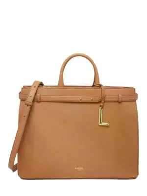 LANCEL Faubourg Leather Tote Bag - Brown