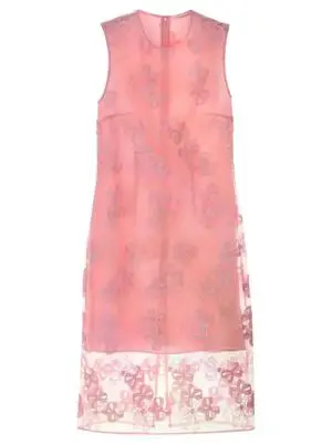Cecilie Bahnsen Devin Bow-embroidered Midi Dress - Pink