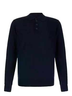 Emporio Armani Logo-embroidered Polo Sweater - Blue