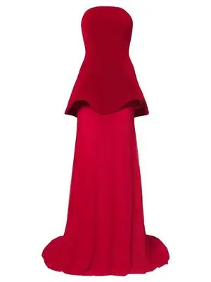 DAVID KOMA David Koma Strapless Peplum Gown