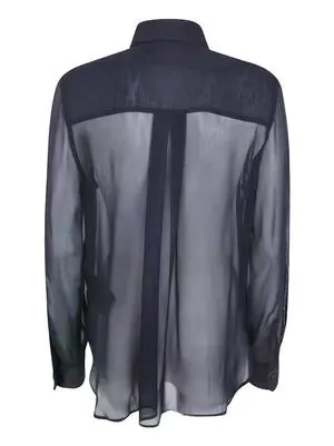 SEMICOUTURE Sheer Button-up Shirt - Black