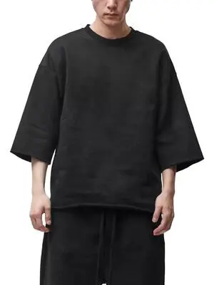 THOM KROM Raw-edge Drop-shoulder T-shirt - Black