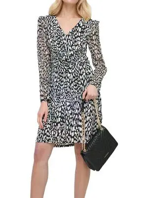 MORGAN Abstract Print Wrap Mini Dress - Multicolour