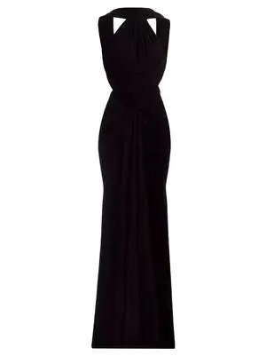 Elie Saab Halterneck Maxi Dress - Black