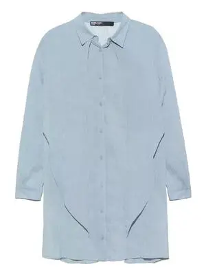 Bimba Y Lola BIMBA Y LOLA Light Pleated Shirt With Front Tie Detail Blue