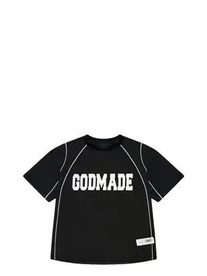 GODMADE Jersey Piped Logo-print T-shirt - Black