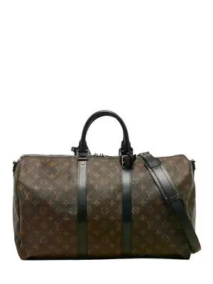 LOUIS VUITTON Monogram Keepall Bandoulière Duffel Bag - Brown