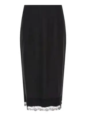 Ermanno Scervino Lace-trim Midi Skirt - Black