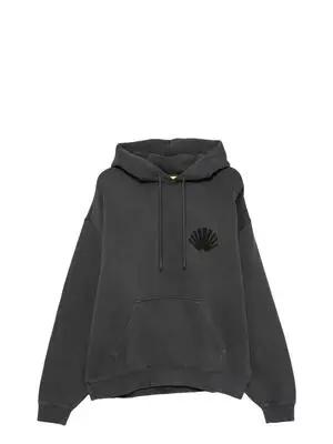 NEW AMSTERDAM SURF ASSOCIATION Logo Embroidered Drawstring Hoodie - Grey