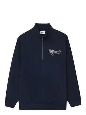 CHOCOOLATE Logo-embroidered Quarter-zip Sweater - Blue