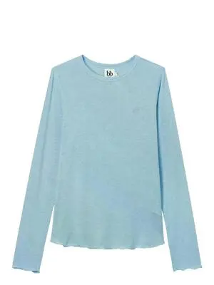 B+AB B Logo Embroidered Long Sleeve T-shirt - Blue