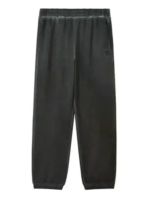 Izzue Faded-effect Logo-embroidered Track Pants - Black