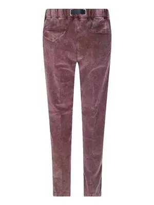 WHITE SAND Corduroy Belted Trousers - Red