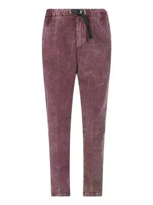 WHITE SAND Corduroy Belted Trousers - Red