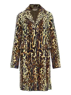 Marni Animalier Wool Chenille Coat - Yellow