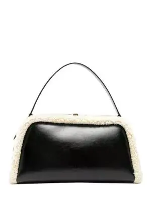 KHAITE KHAITE Shearling-Trimmed Leather Tote Bag