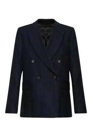 Paul Smith Double-breasted Pinstripe Blazer - Blue