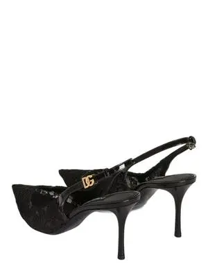 Dolce & Gabbana Lace Slingback Pumps - Black