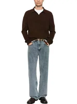 EMERSON RENALDI Polo Collar Sweater - Brown