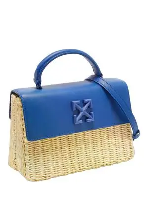 Off-White Jitney 1.4 Wicker Tote Bag - Blue