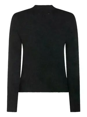 MAISON MARGIELA Logo-embroidered Crew Neck Sweater - Black