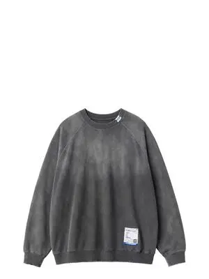 Mihara Yasuhiro Distressed Sun-faded Cotton Sweatshirt - Black