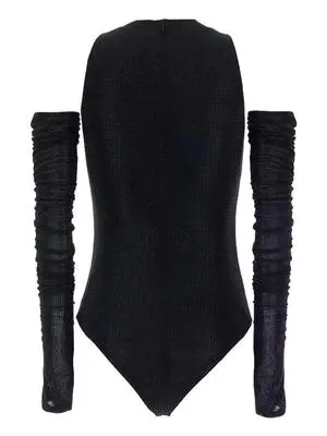 TWENTY FOURHAITCH TWENTY FOURHAITCH Crystal-Embellished Ruched Bodysuit
