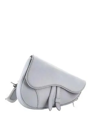 Dior Christian Dior Saddle Leather Mini Crossbody Bag Grey