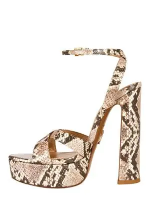 Retrofete Melodia Platform Sandals In Embossed Leather - Python