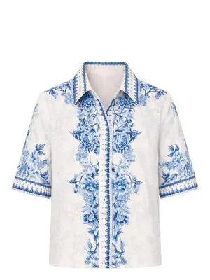 RAISHMA Ethel Shirt With Floral Print - Blue