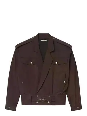 Co Belted Epaulette Military Jacket - Brown