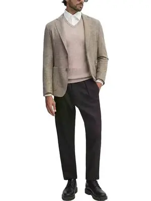 BENETTON V-neck Wool Sweater - Neutrals