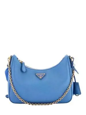 Prada Re-edition 2005 Saffiano Leather Shoulder Bag - Blue
