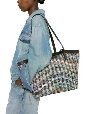 MISSONI Missoni Caperdoni Wave Trapezoid Tote Bag
