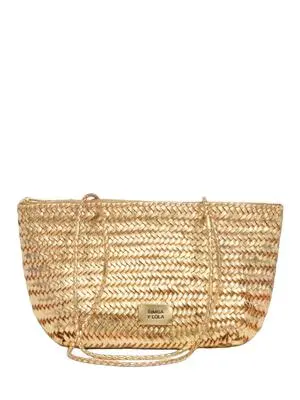 Bimba Y Lola Plaited Leather Shopper Bag - Gold
