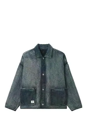 FIVE CM Quilted Corduroy-panelled Jacket - Blue