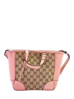 Gucci Gucci GG Canvas With Leather Small Tote Bag Pink